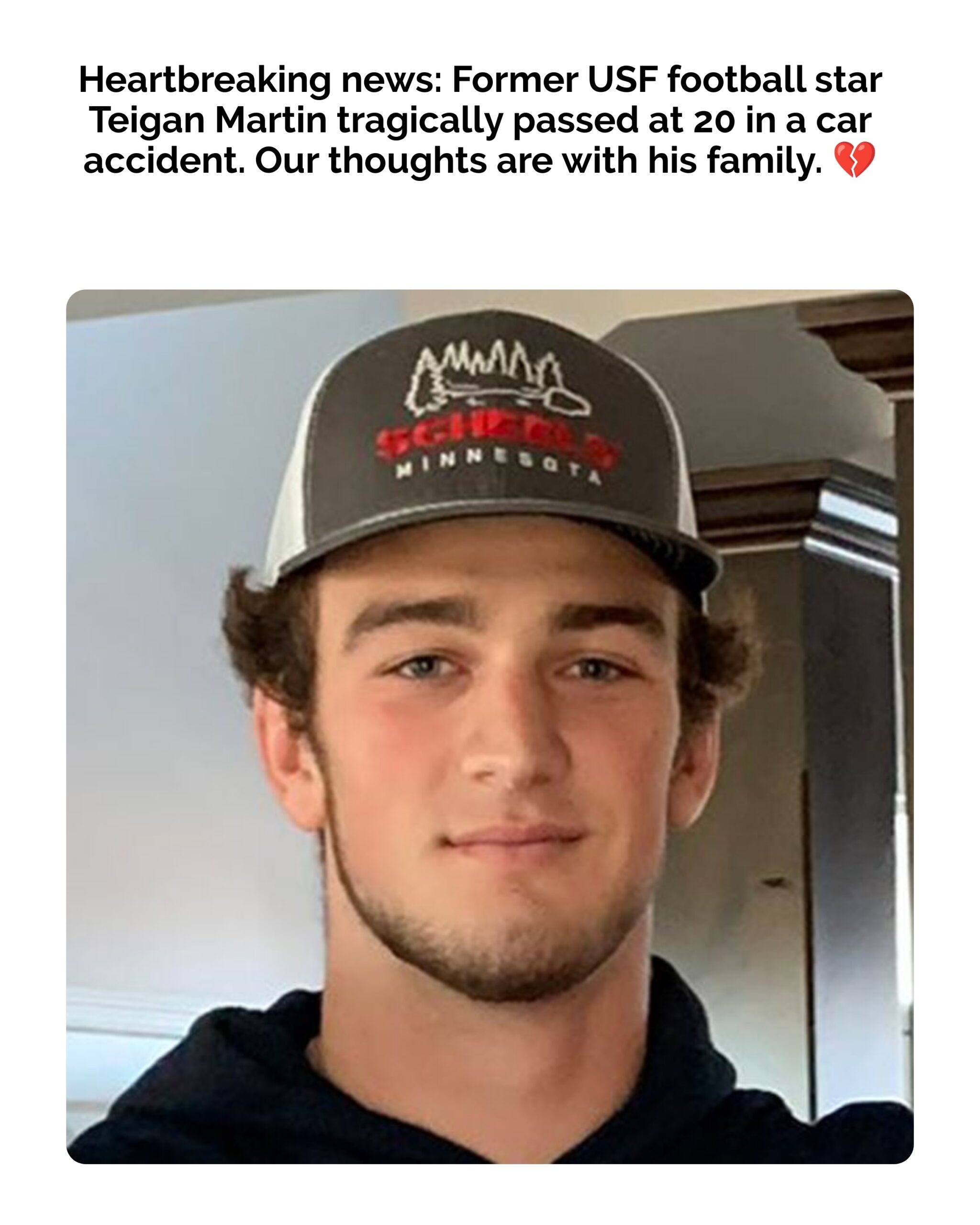 Former University of South Florida Football Player Teigan Martin Dies ...